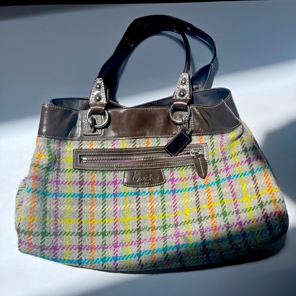 Coach | Bags | Cute Coach Purse Perfect For Fall Plaid With A Wool Like ...